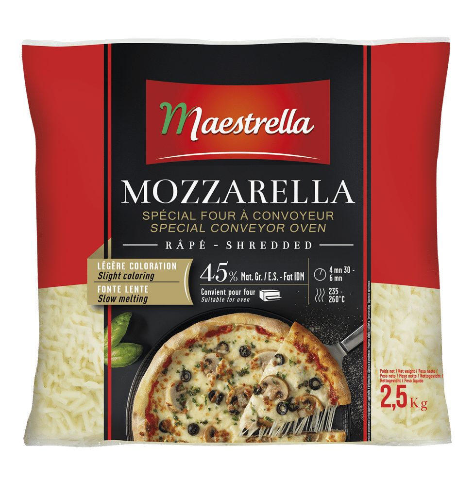 Mozzarella 45% Fat IDM 2.5kg - shredded - Maestrella