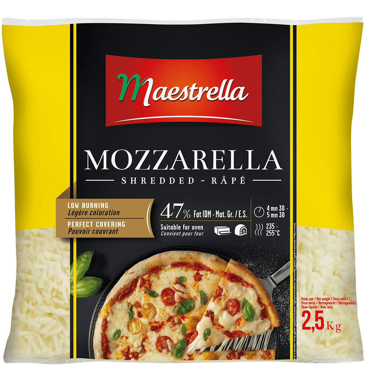 Mozzarella 47% rozdrobniona - Produkty profesjonalne - Maestrella